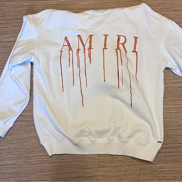 AMIRI | Sweaters | Amiri Paint Drip Designer Hoodie White | Poshmark